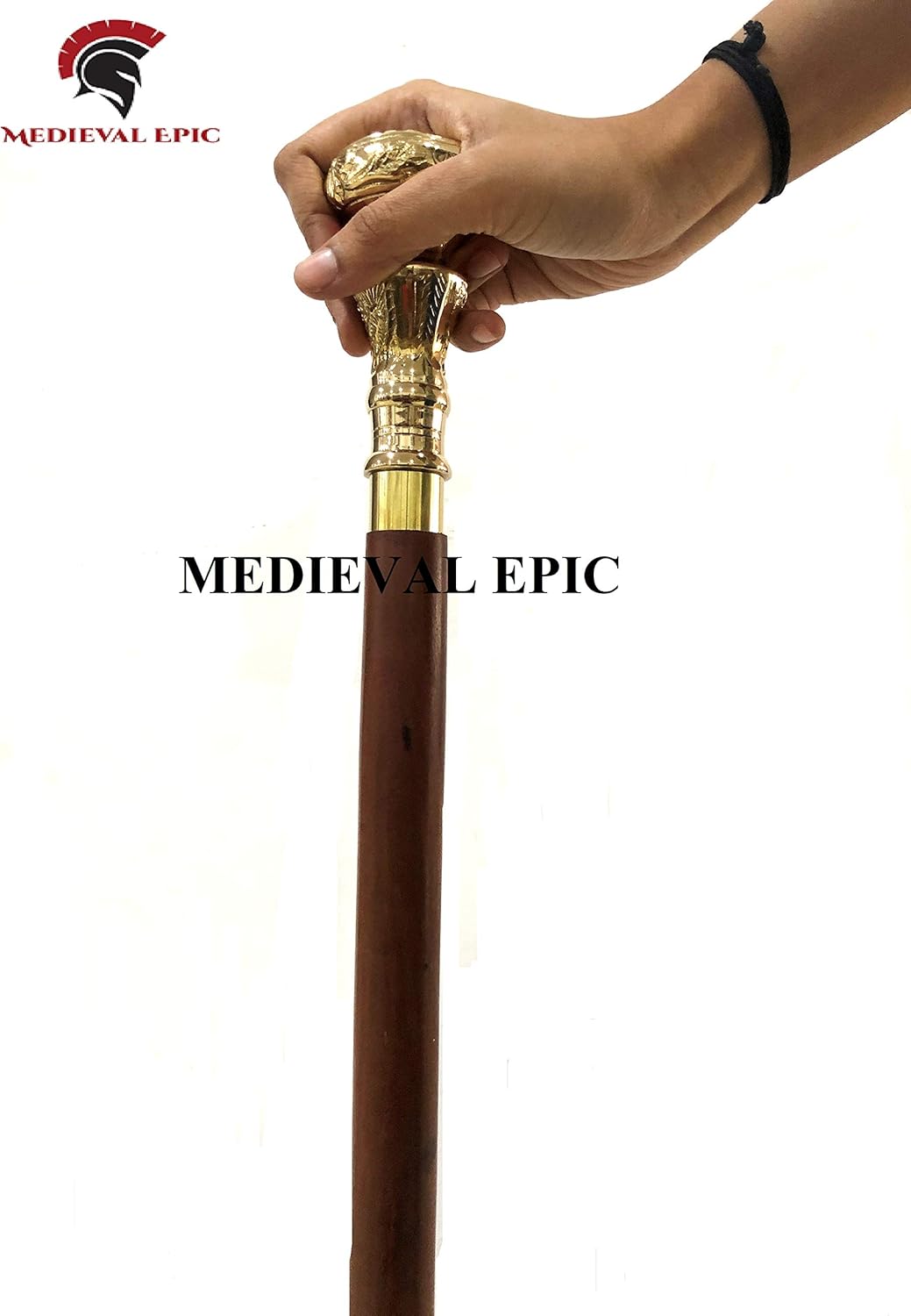 Medieval Epic Vintage Style Brass Walking Stick Decorative Wooden Cane ...