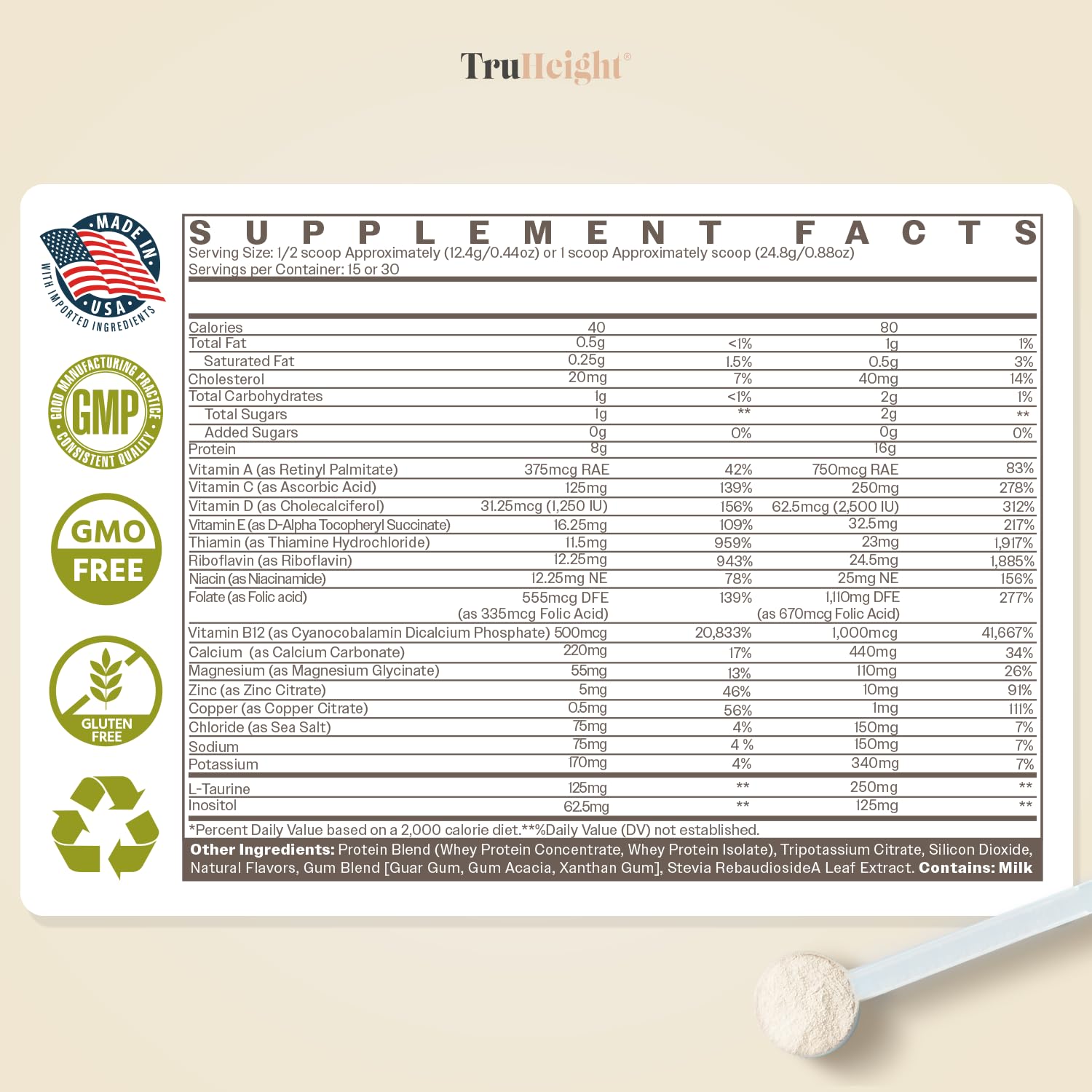 Mua TruHeight Growth Protein Shake (Vanilla Ice Cream Flavor, Whey ...