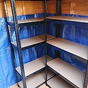 150cm x 70cm x 30cm 5 Tier Heavy Duty Metal Shelving, Racking Storage ...