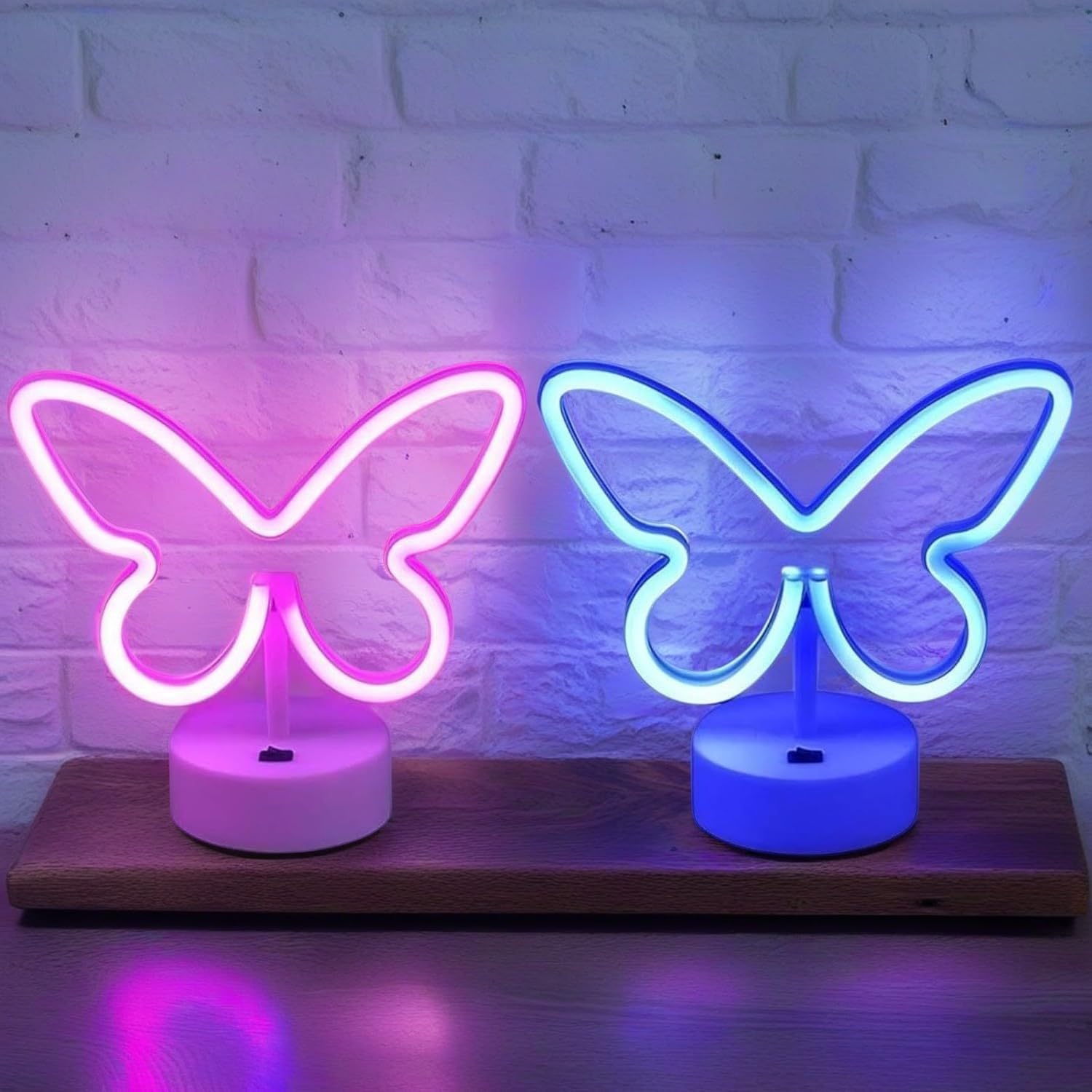 BRIGHTDECK 2 Pack Butterfly Neon Signs, LED Pink Butterfly Neon Sign ...
