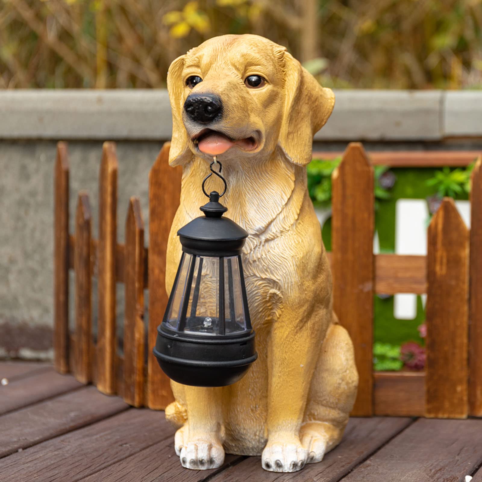 Garden Dog Statues Outdoor Decor, Solar Lights Outdoor Statue Outdoor ...