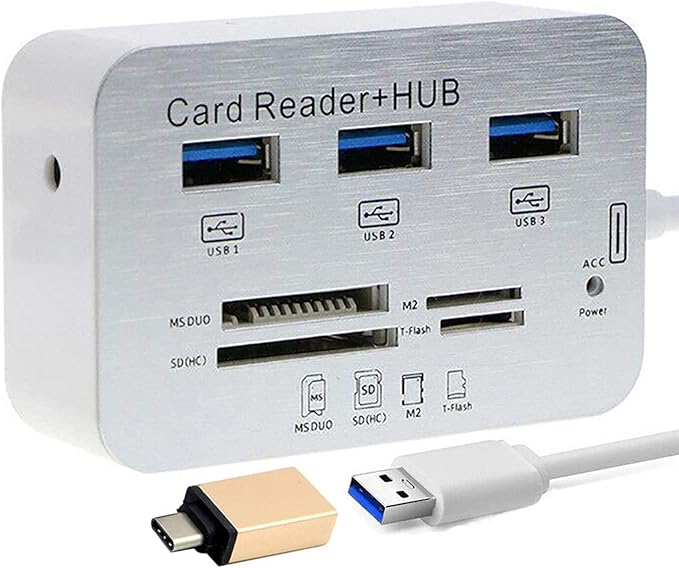 Memory Card Reader for Camera 3-port USB A: Amazon.co.uk: Electronics
