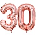 Amazon.com: 30 Balloon Number, 40 Inch Rose Gold Foil Balloons Giant Jumbo Helium Number 30 ...