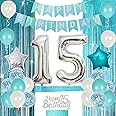 Amazon.com: 15th Birthday Decorations Teal Blue 15th Birthday ...