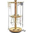 Amazon.com: Wooden Rotating Jewelry Display Stand Tower with 40 hooks ...