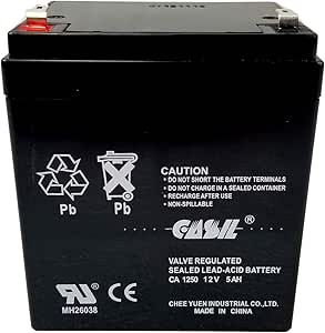 Amazon.com: Casil 12V 5Ah Replacement Battery for SL Waber Powerhouse 250 320T Solex BD124 Alarm ...