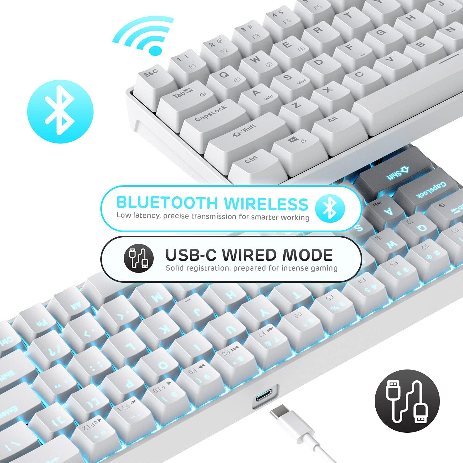 Mua RK68 Wireless Hot Swappable 65% Mechanical Keyboard, 68 Keys ...