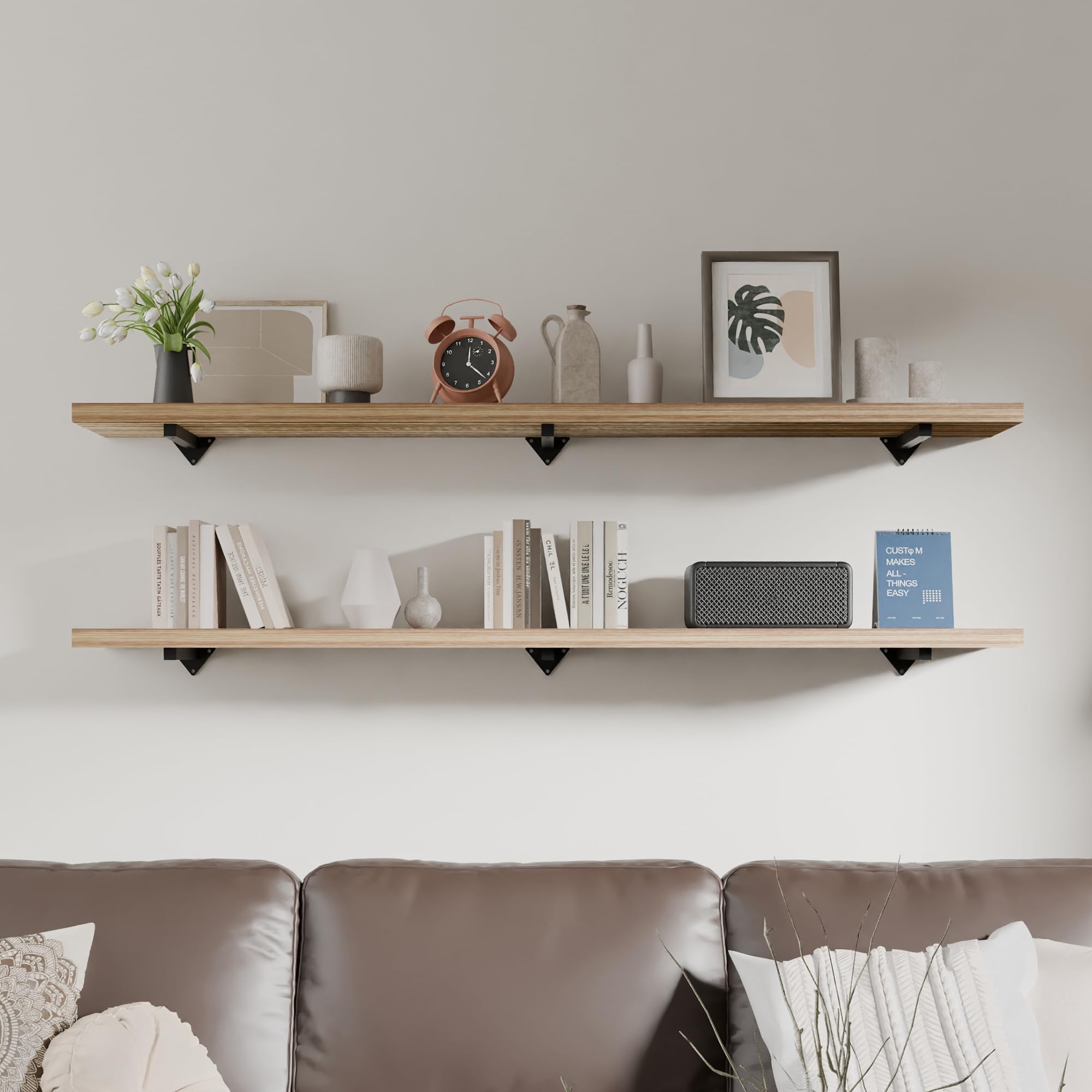 ONOTETUT Long Wall Shelves 60 inch,Long Floating Shelf for Wall Set of ...