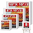 Amazon.com: Stretched Canvases for Painting, 8PCS Multi Pack Square ...