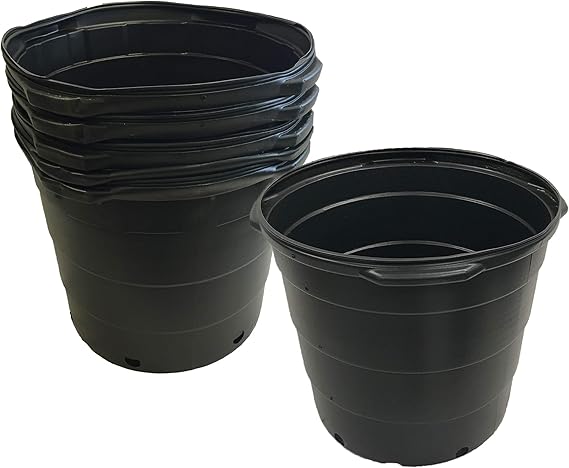 Amazon.com: Viagrow 15 Gallon Round Nursery Trade Pots (5 Pack, Black ...