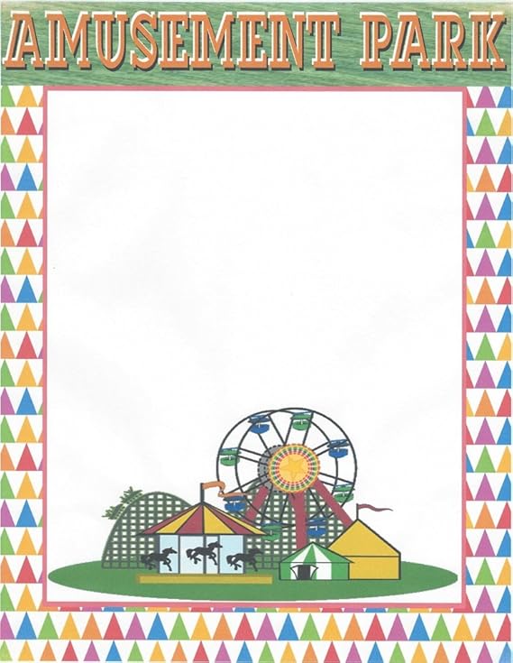 Amazon.com : Amusement Park Stationery Printer Paper 26 Sheets : Office ...