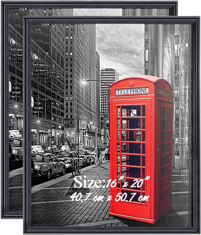 PETAFLOP 20x16 Photo Frames for Wall Poster Frame 16 x 20 Black Frame ...