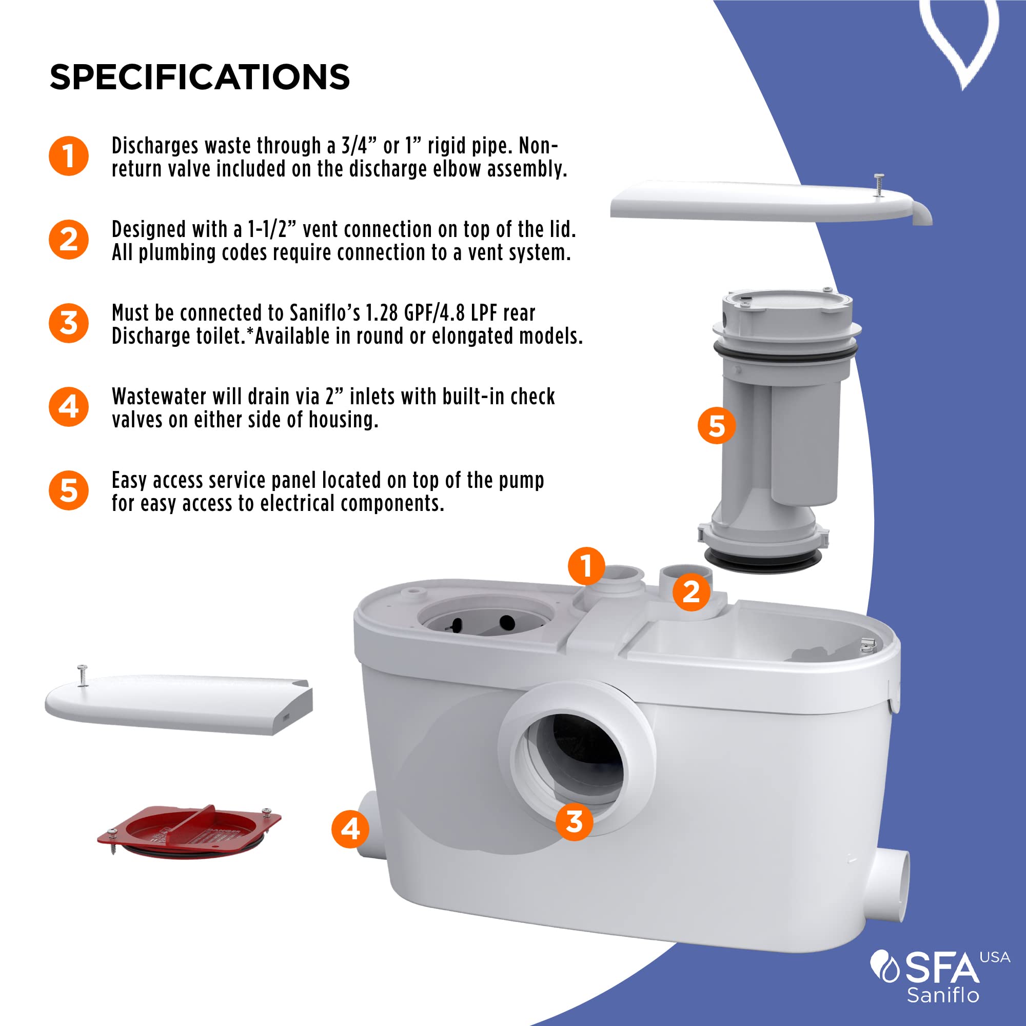 Mua SANIFLO Saniaccess 3 Pump - Full Bath Macerator Pump - Residential ...