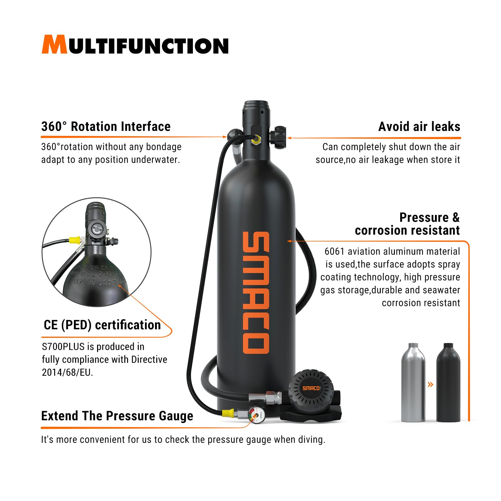 Mua SMACO S700 Mini Scuba Tank 1.9L Portable Mini Scuba Diving Tank ...