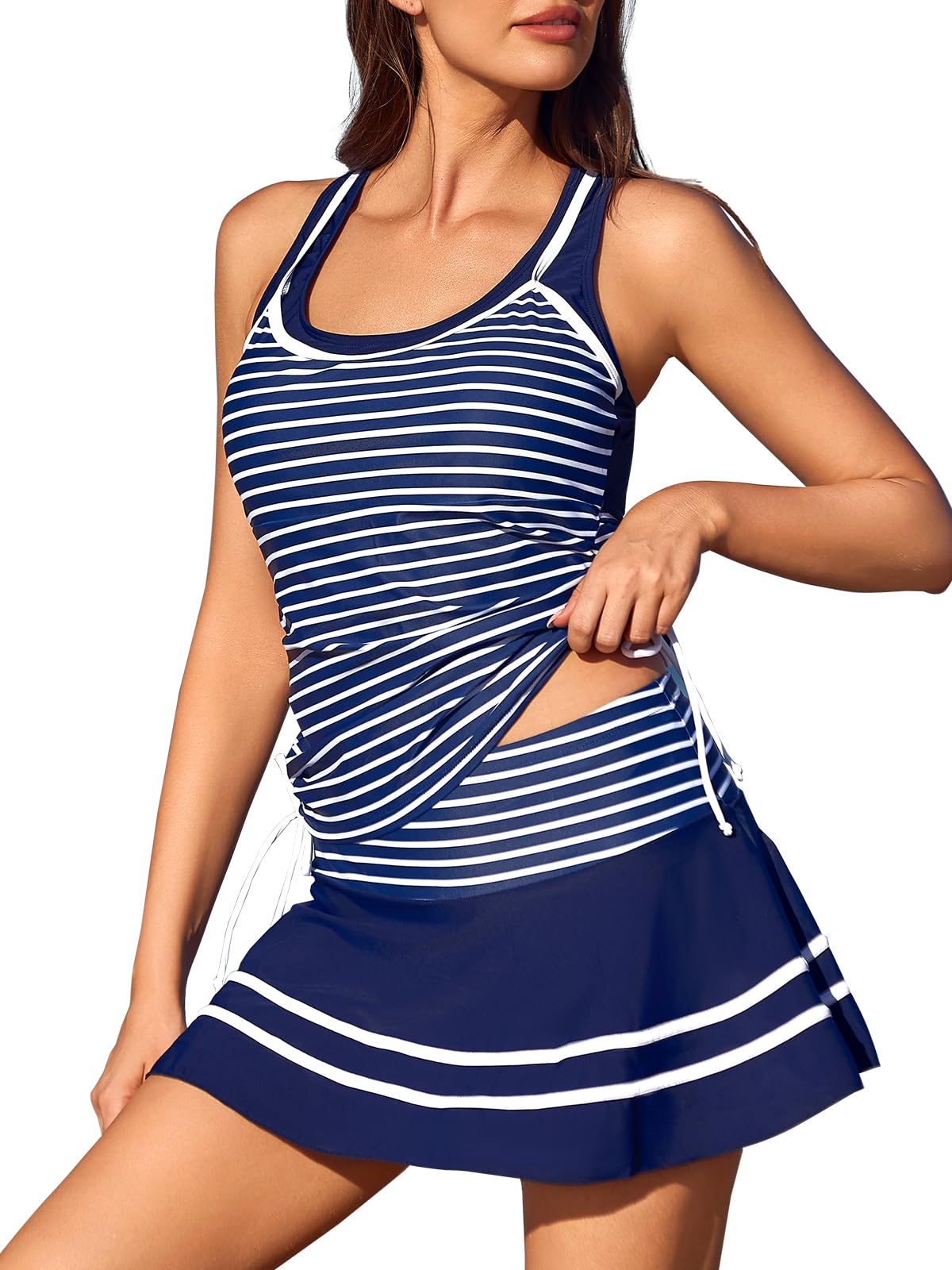 MiYang Tankini Swimsuits for Women Two Piece Tummy Control Bathing Suit ...