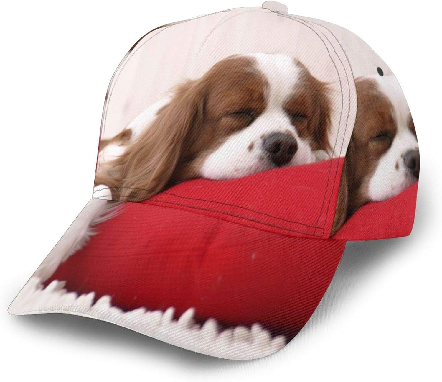 Cavalier King Charles On A Red Cushion Hat Baseball Cap Adjustable ...