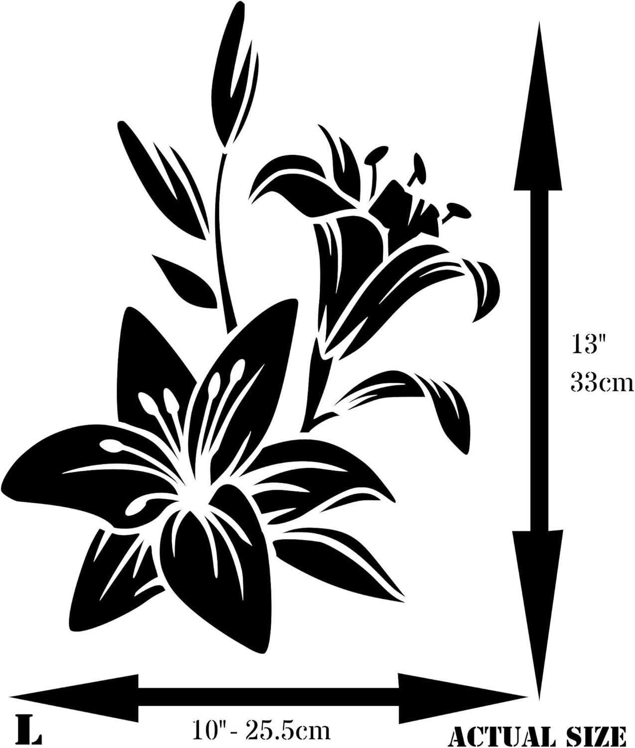 Easter Lily Stencil, 25.40 x 33.02 cm (L) – Perennial Flower Floral ...