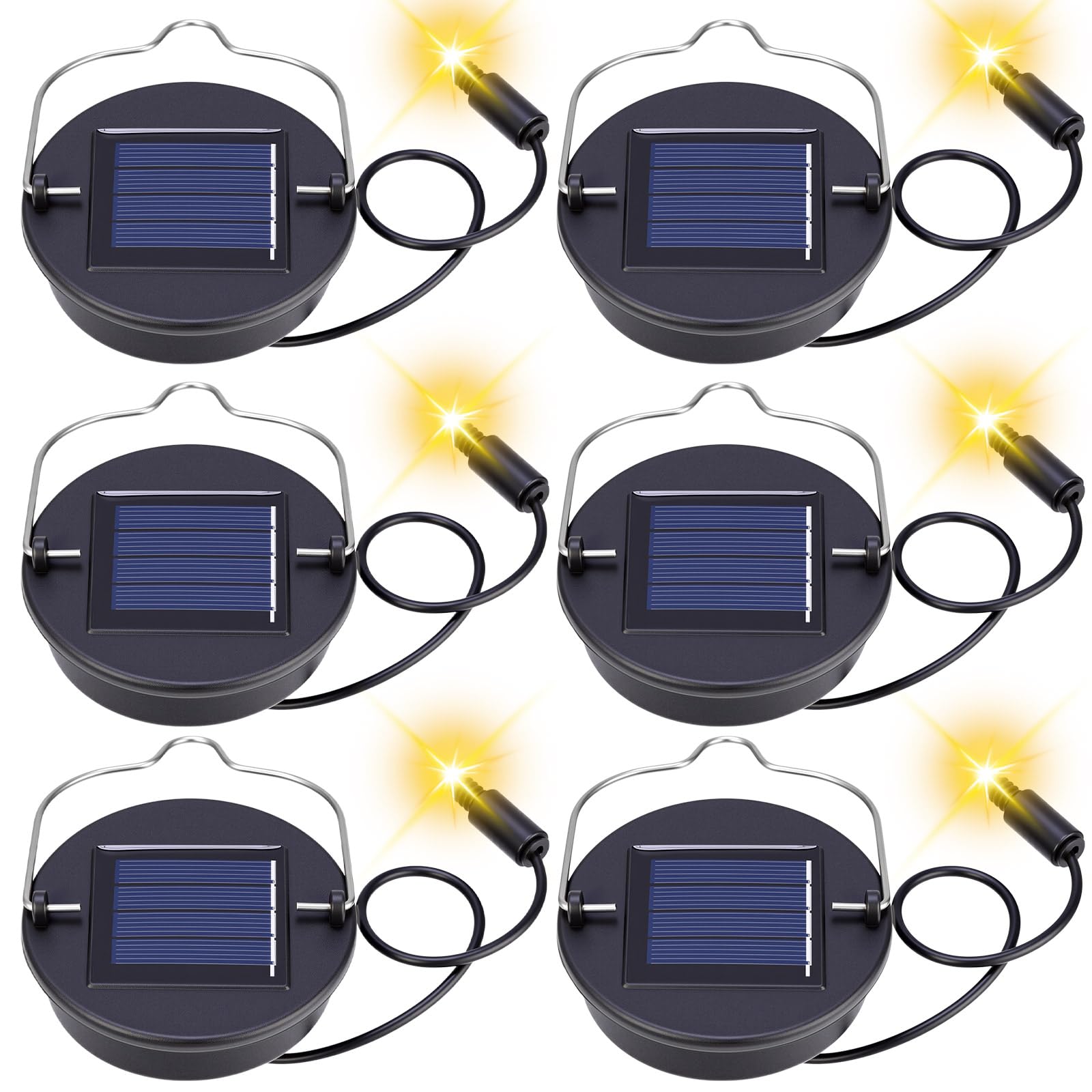 Kingdder 6 Pack Solar Light Replacement Top Parts ( 3 Inch) Small ...