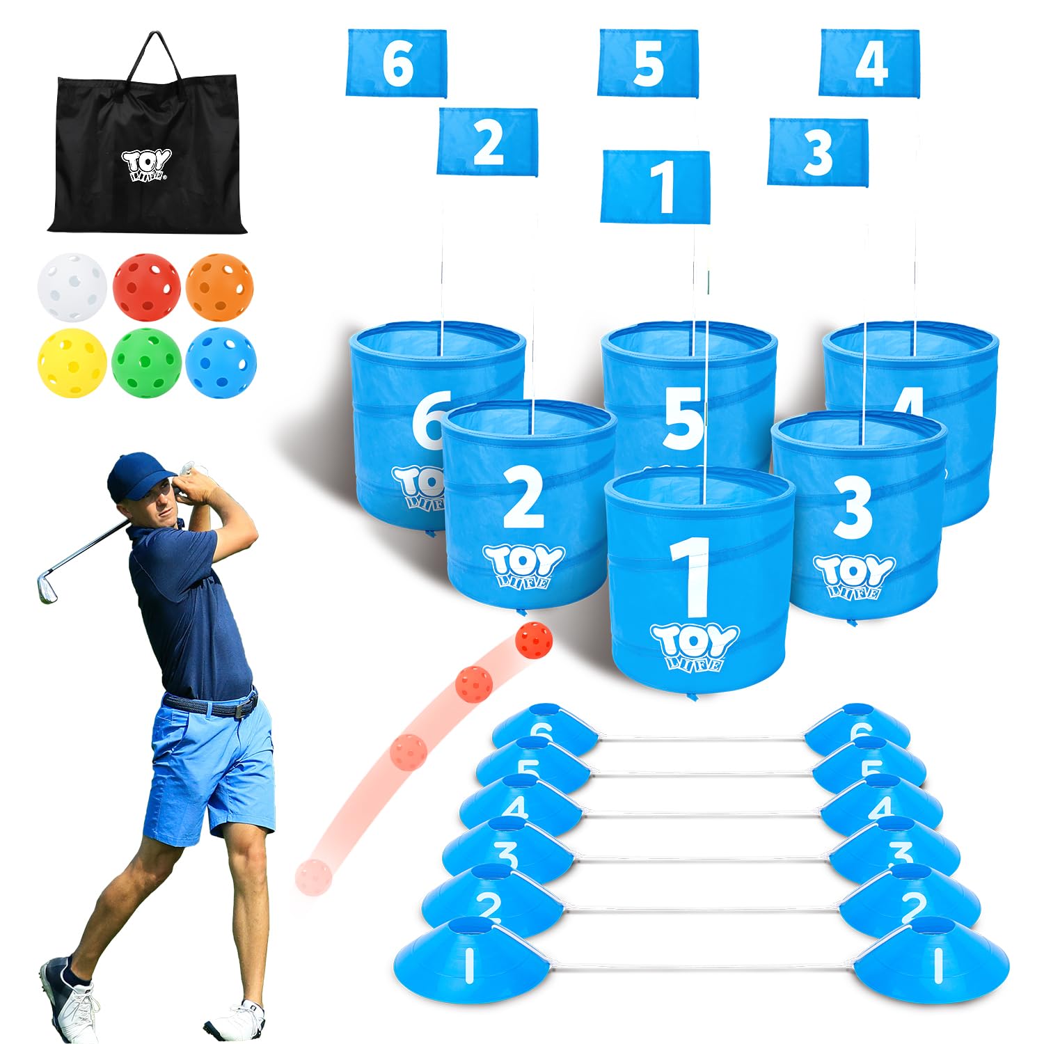 TOY Life Golf Bucket Game Golf Practice Game, Golf Chipping Game for ...