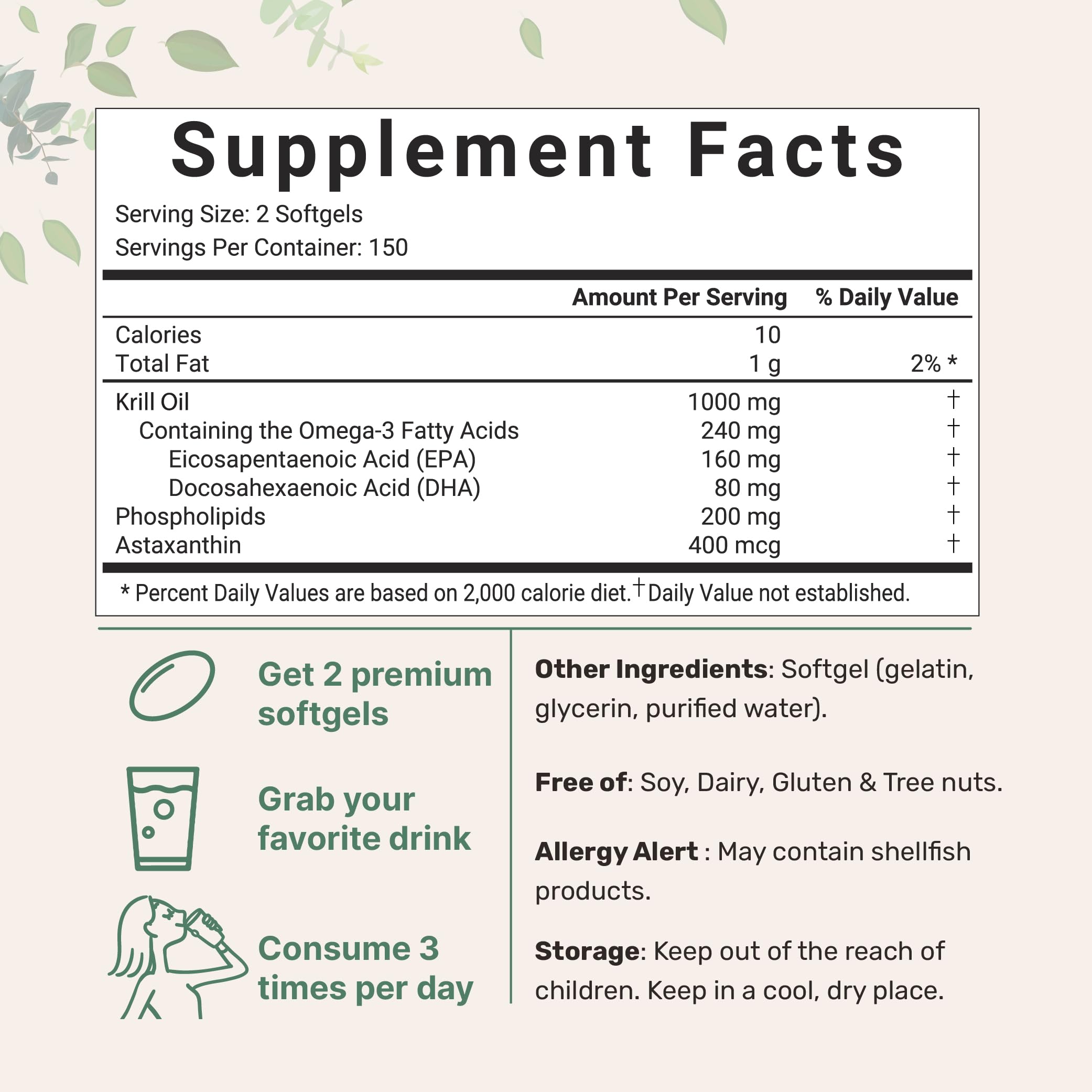 Mua Micro Ingredients Antarctic Krill Oil Supplement, 1000mg Per ...