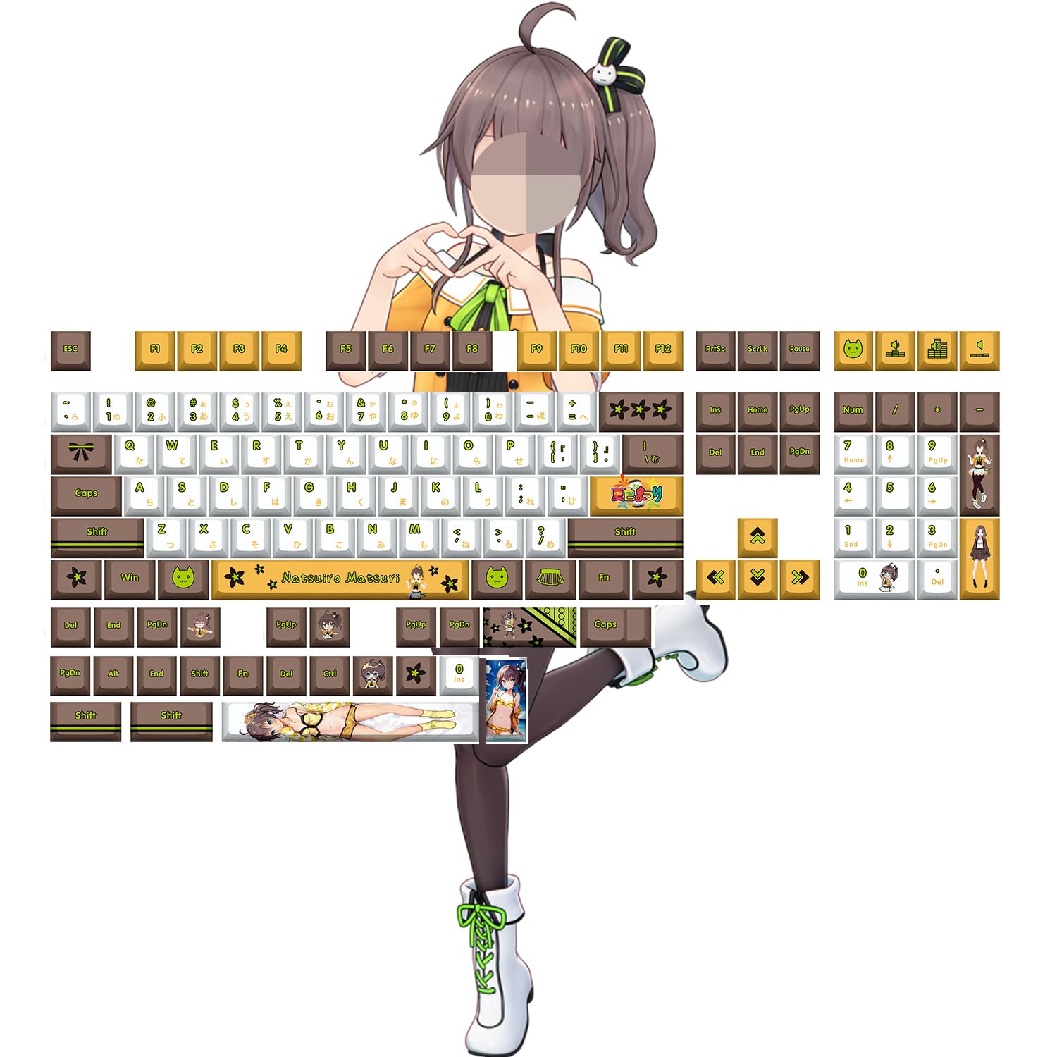 Mua Japanese Layout Keycap YouTuber VTuber Peripheral PBT Sublimation ...