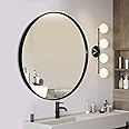 MOTINI Large Round Wall Mirror Black Circle Mirror 30 Inch, Stainless ...