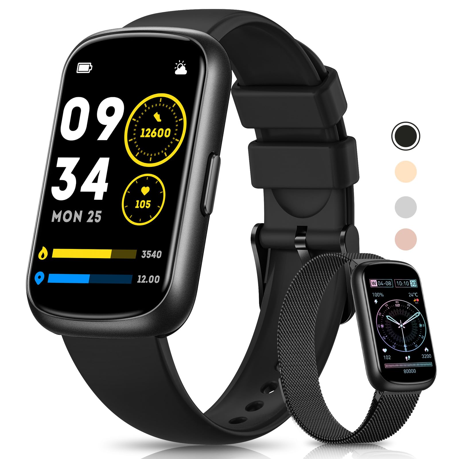 Fitness Tracker- Smart Watches for Women Men with 24/7 Heart Rate ...