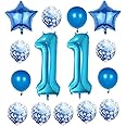 Amazon.com: 11th Birthday Decorations Party Supplies,Blue Number 11 ...