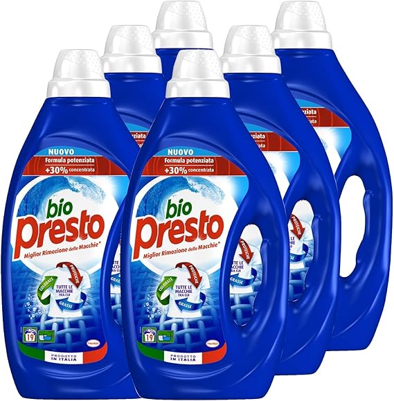 Bio Presto Liquido Classico Detersivo Lavatrice, Formula Potenziata 6 x ...