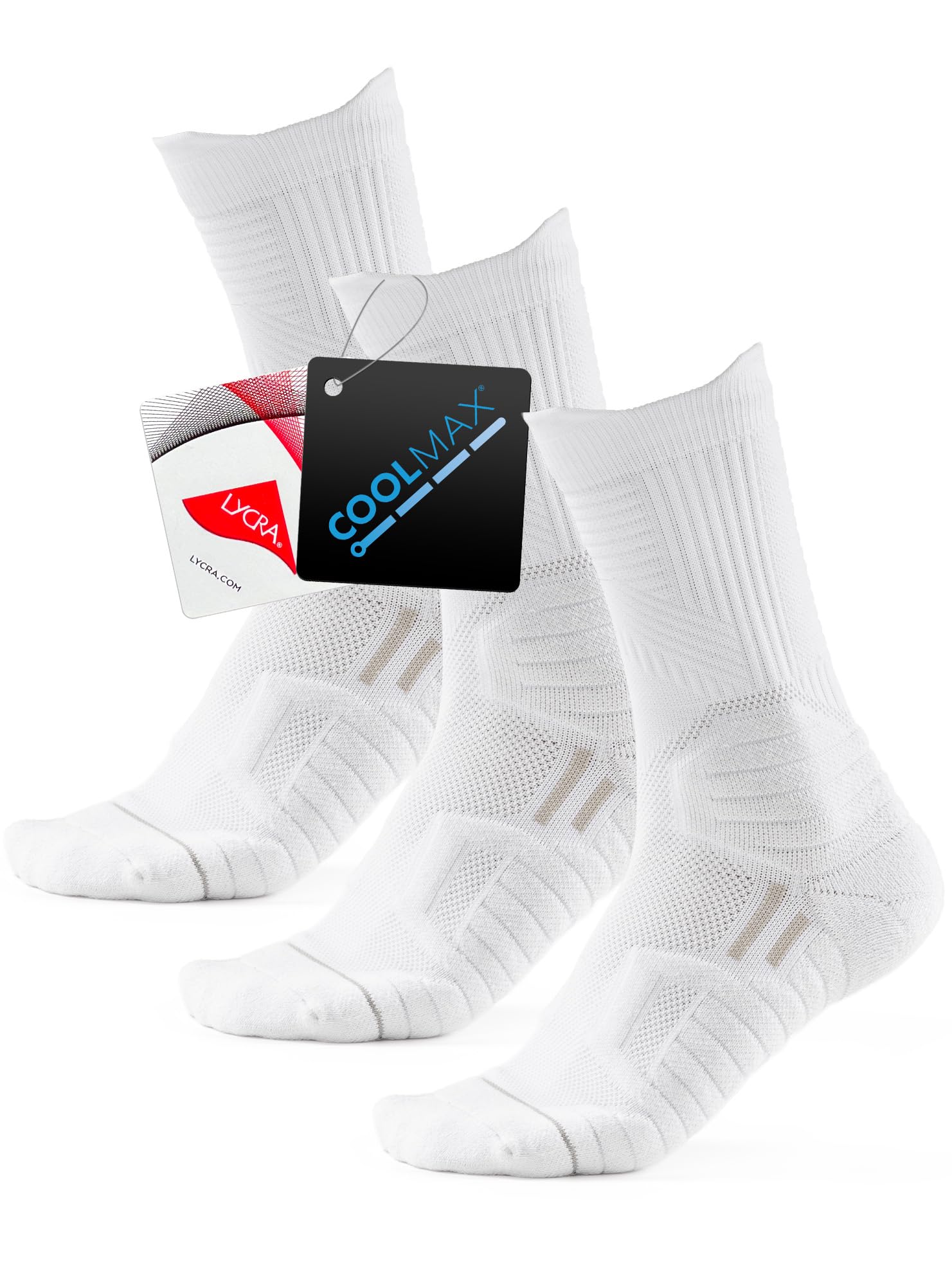 TRENDOUX White Crew Socks for Women Men Athletic Running Cushioned ...