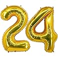 Amazon.com: Gold Number Balloons 40 inch Balloon Numbers 24, Large Foil ...