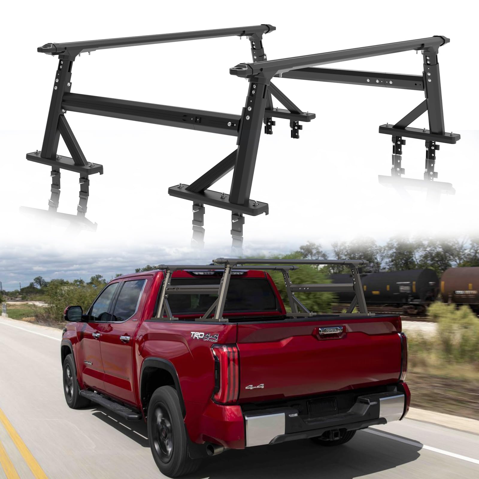 TRUMGETA Extendable Bed Rack Fit for Toyota Tacoma 2005-2023 & Toyota ...
