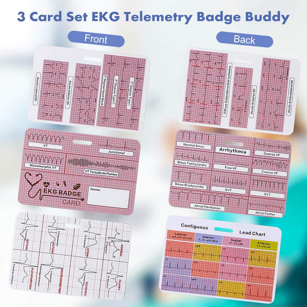 Mua EKG Badge Card EKG Badge Buddy Nursing Reference Interpretation ECG ...