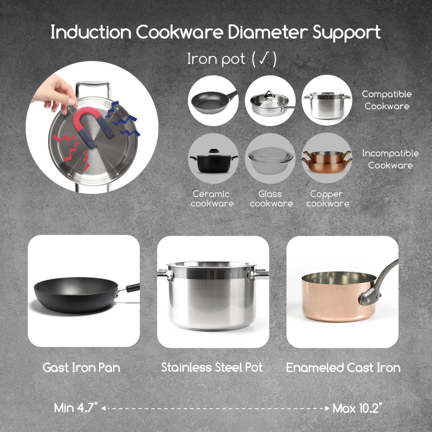 Mua Aigostar Portable Induction Cooktop， Induction Burner with 8 Level ...
