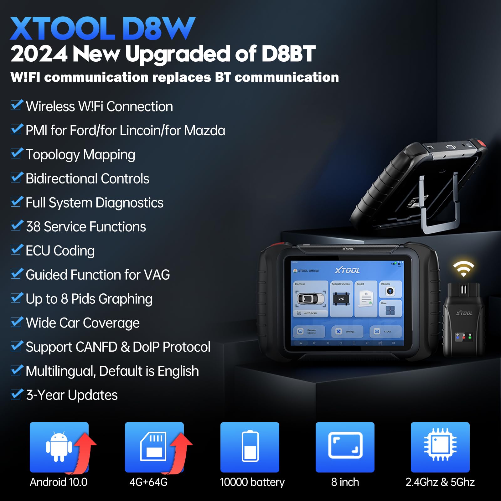 Mua XTOOL D8W Wireless OBD2 Scanner: Bidirectional Scan Tool with ...