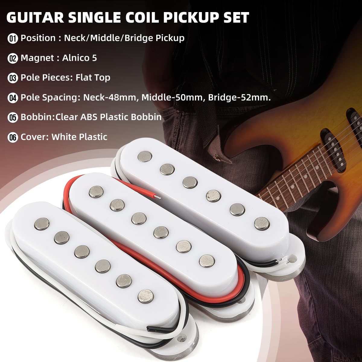 Mua Alnico 5 Strat Pickup Single Coil Pickups Set SSS for Stratocaster ...