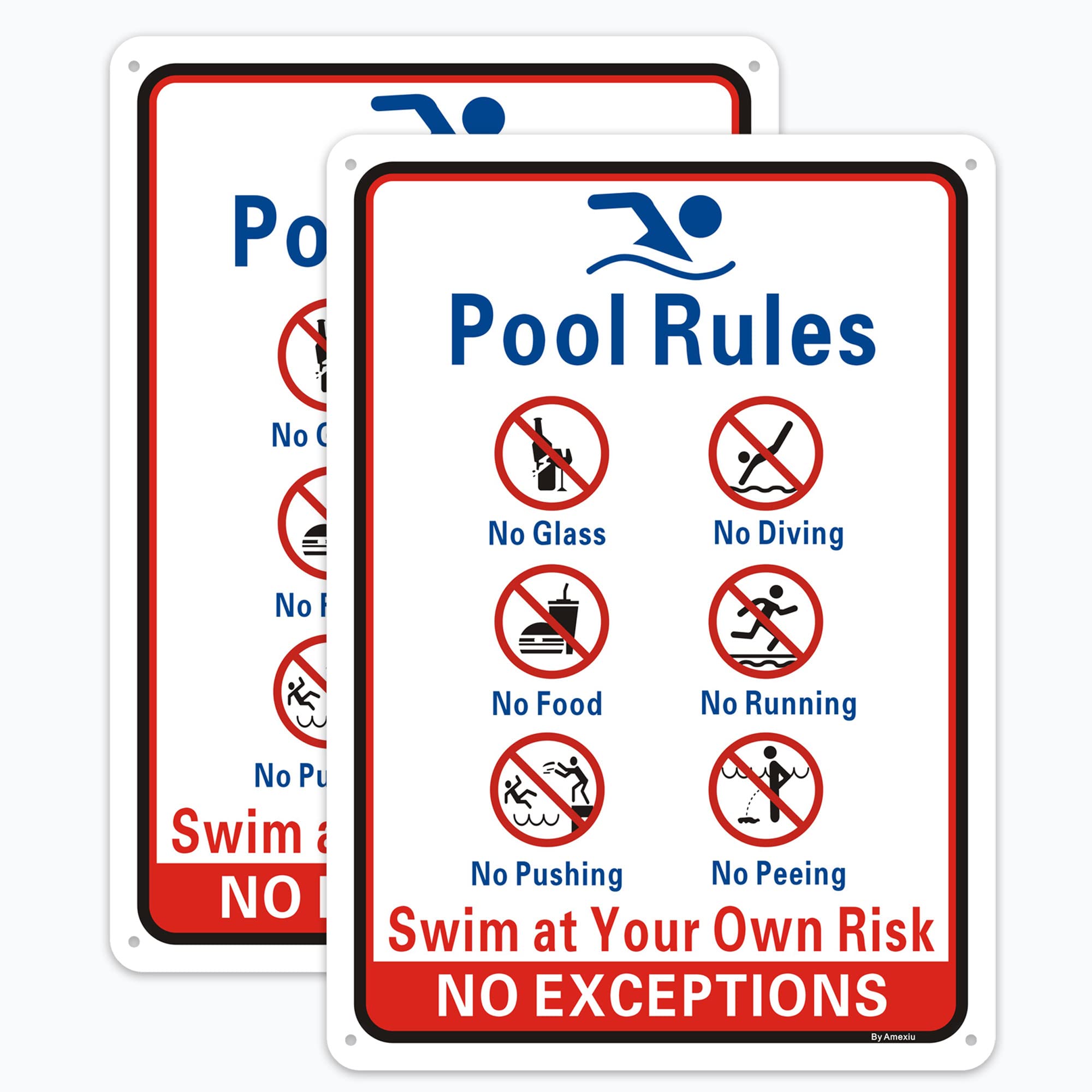 Mua Pool Rules Sign, No Diving No Glass Metal Sign, No Food No Pushing ...