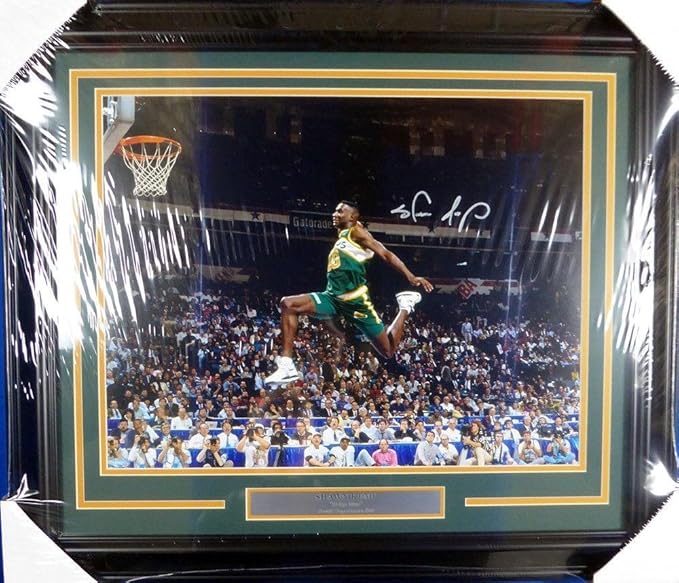 Shawn Kemp Signed Photo - Framed 16x20 Sonics Mcs Holo 126666 ...