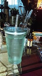 Amazon.com: GINOVO 180mm * 8mm Reusable Bent Glass Drinking Straws, Set ...