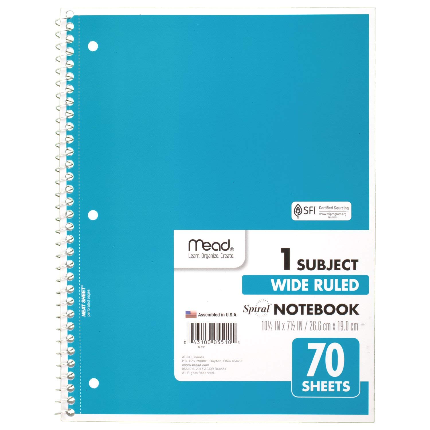 Mua Mead Spiral Notebook, 6 Pack, 1-Subject, Wide Ruled Paper, 7-1/2" x ...