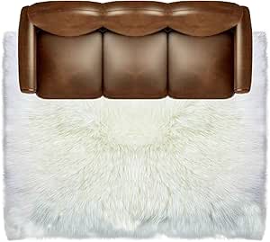 Amazon.com: 8' X 10' Faux Fur Throw Rug/True White Shaggy Fake Fur ...