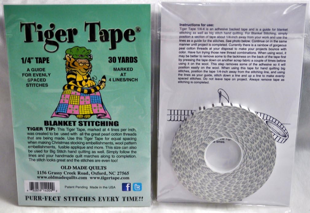 Amazon.com: Tiger Tape 1/4" Buttonhole Stitching Tape 30yards BSTT