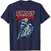 Amazon.com: Marvel Ghost Rider Fire & Fury Motorcycle Flames T-Shirt ...