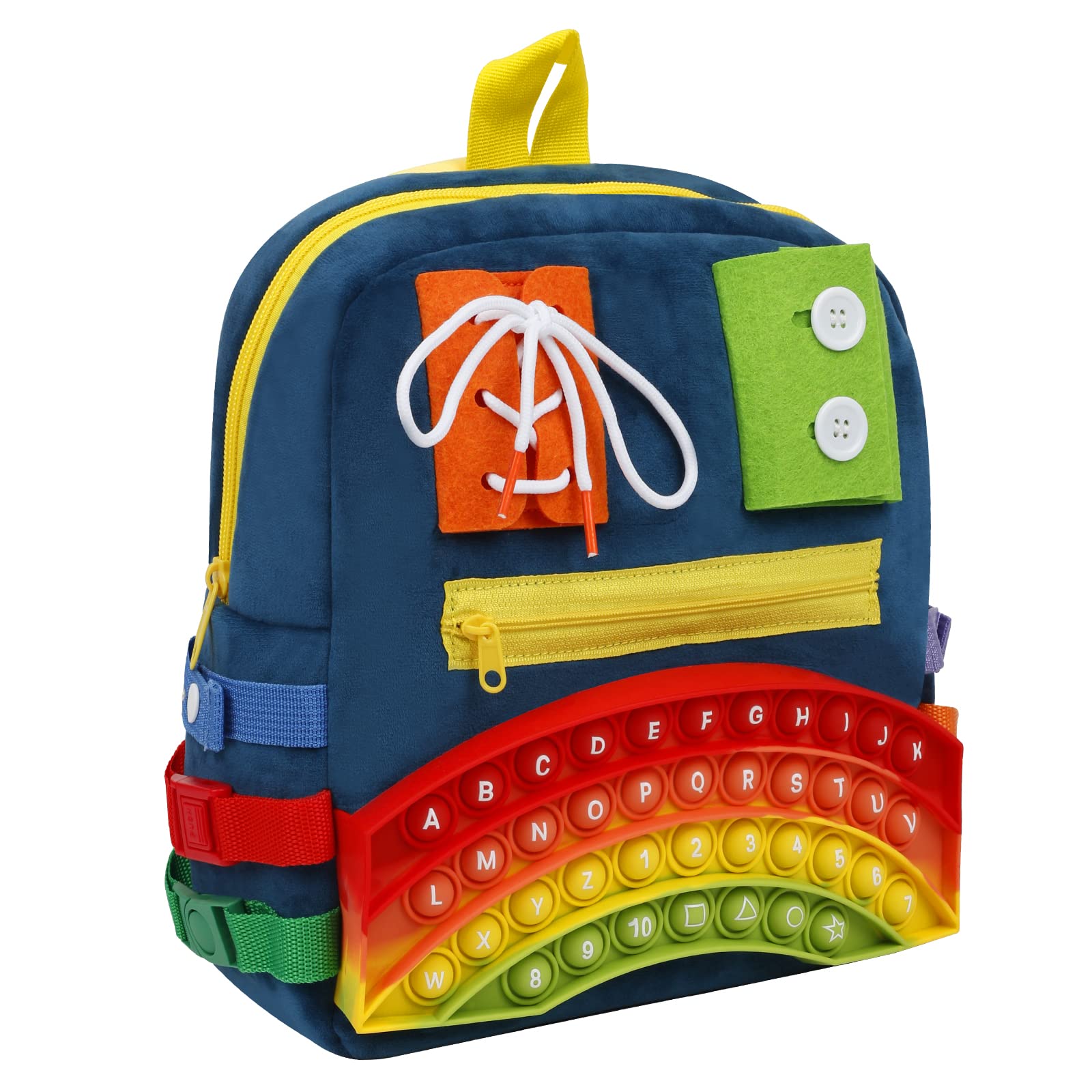 Mua Busy Board，Toddler Backpack with Buckles and Sensory Fidget Toys ...