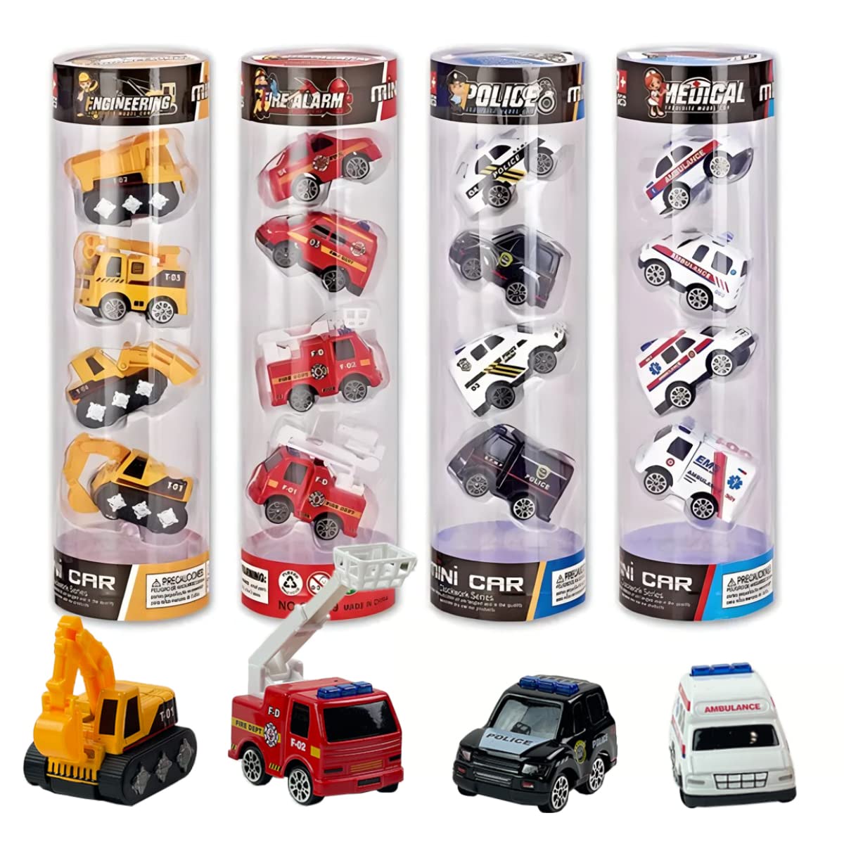Mua 16-Piece Diecast Metal Toy Car Set - Fun Play Trucks with Police ...