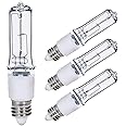 4-Pack JDE11 120V 75W Dimmable Halogen Bulb T4 Mini Candelabra Base Warm White for Chandeliers ...