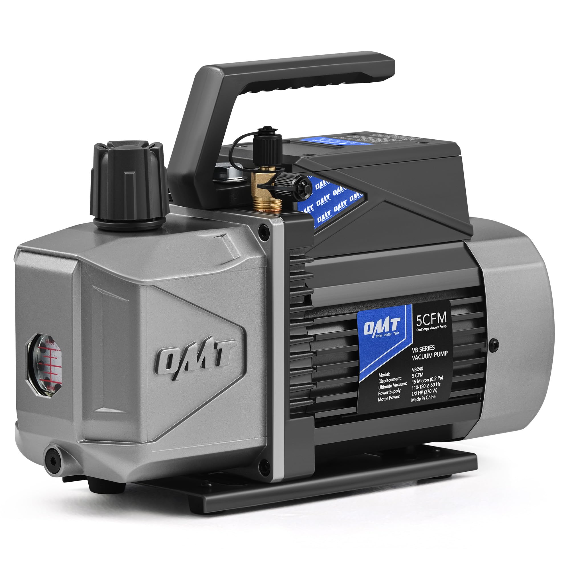 Orion Motor Tech 2 Stage A2L Vacuum Pump, 5 cfm 1/2 hp Two Stage ...