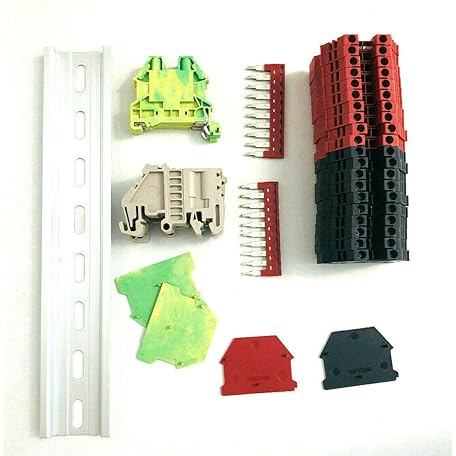Mua Dinkle UL Listed DIN Rail Terminal Block Kit #1 Red/Black Dinkle 20 DK2.5N 12 AWG Gauge 20A ...