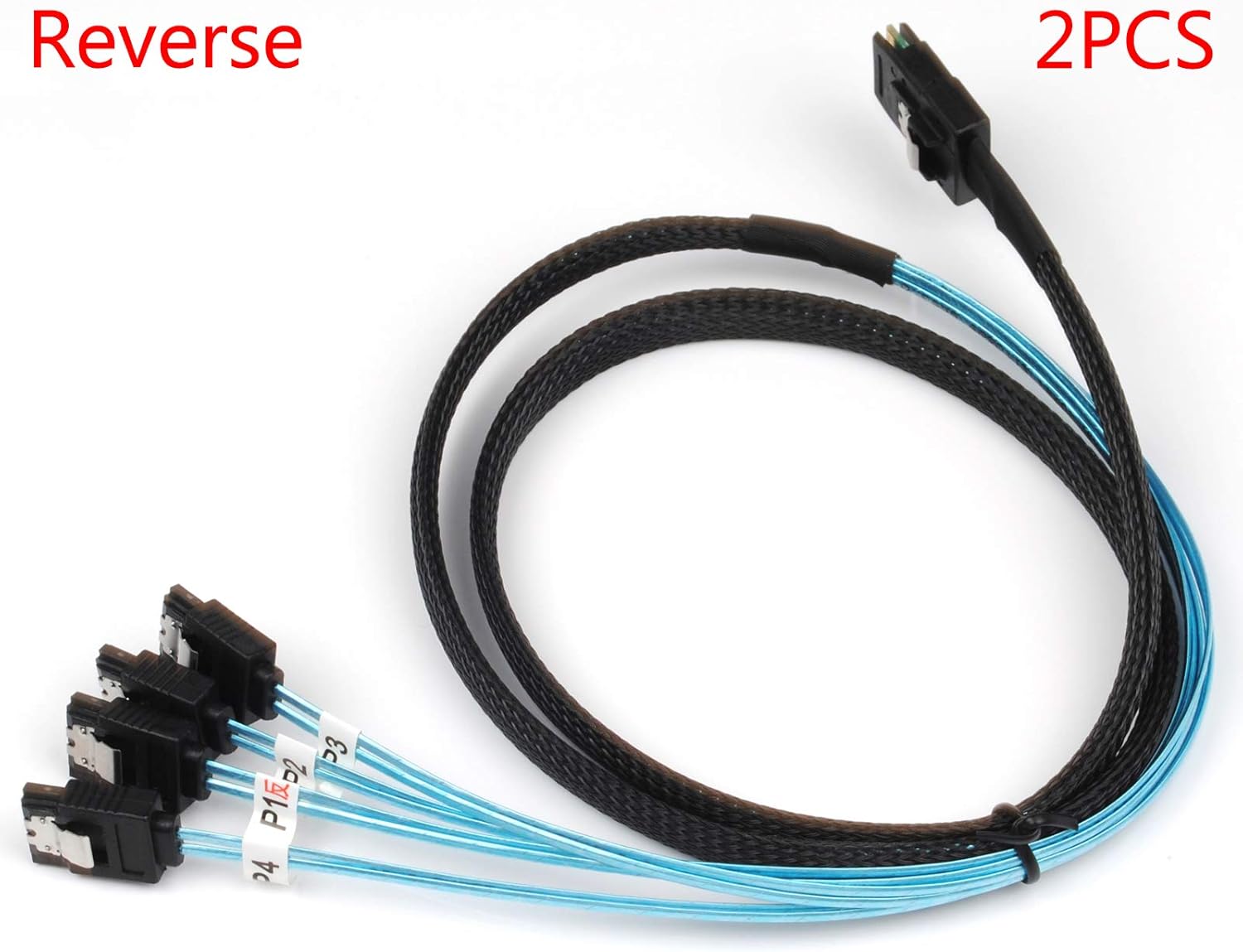 SamTones 1M Reverse Mini SAS SFF-8087 36P to 4 SATA 7-Pin Splitter Data ...