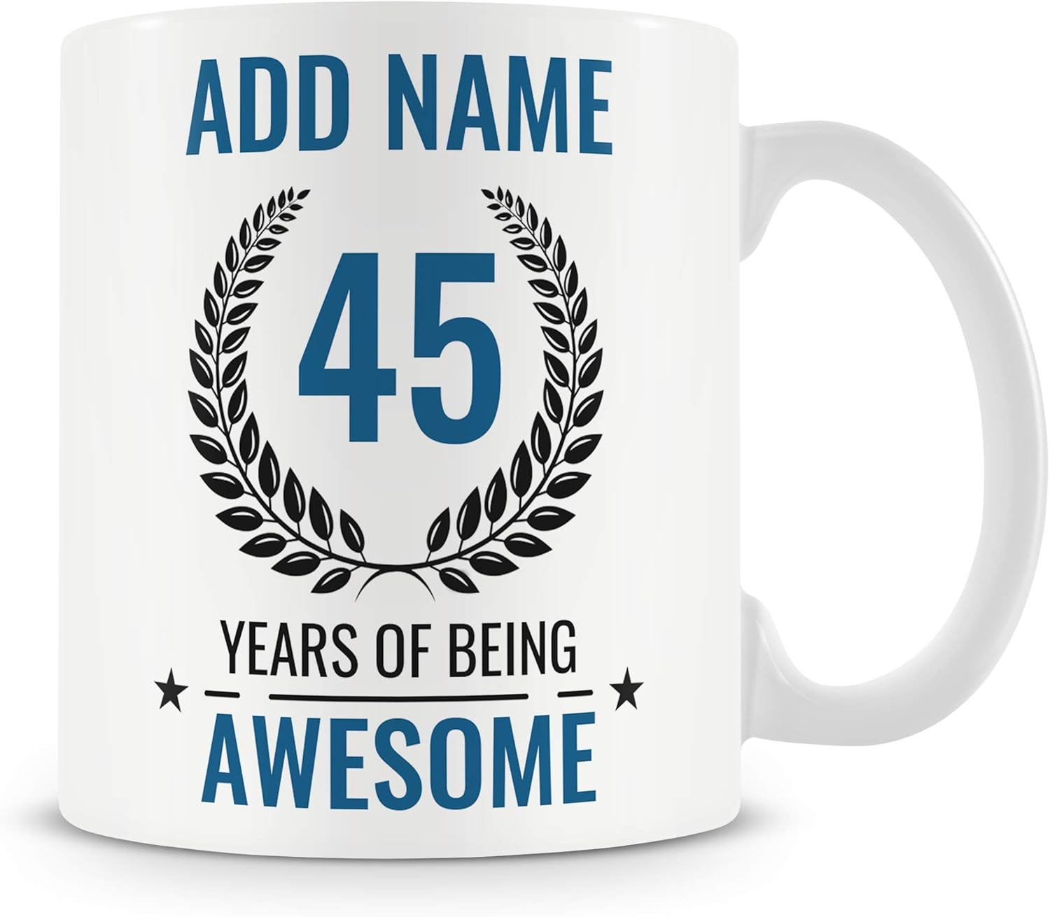 45th Birthday Gift for Men - Personalised Mug/Cup - Add Name - 45 Years ...